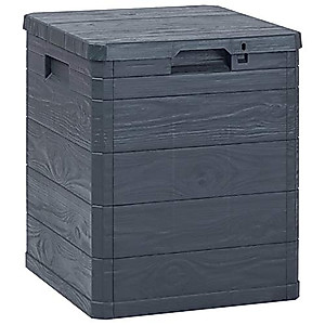 Tidyard Garden Storage Deck Box Plastic 23.8 Gal Lockable Garden Container Cabinet Toolbox for Patio, Lawn, Poolside, Backyard Outdoor Furniture 16.7 x 17.3 x 19.7 Inches (W x D x H)