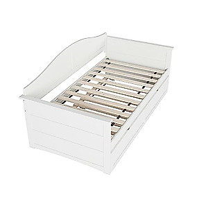 AFI, Acadia Twin Size Wood Daybed Frame with Twin Trundle, White