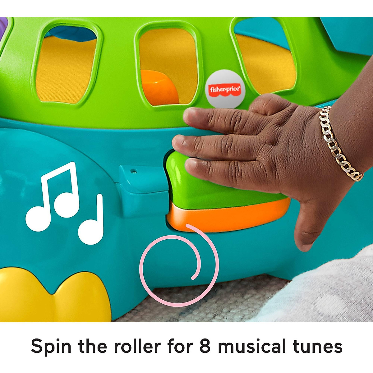 Fisher-Price Baby Crawling Toy, Poppity Pop Musical Dino Ball-Popper with Sounds for Infants Ages 6+ Months, Blue