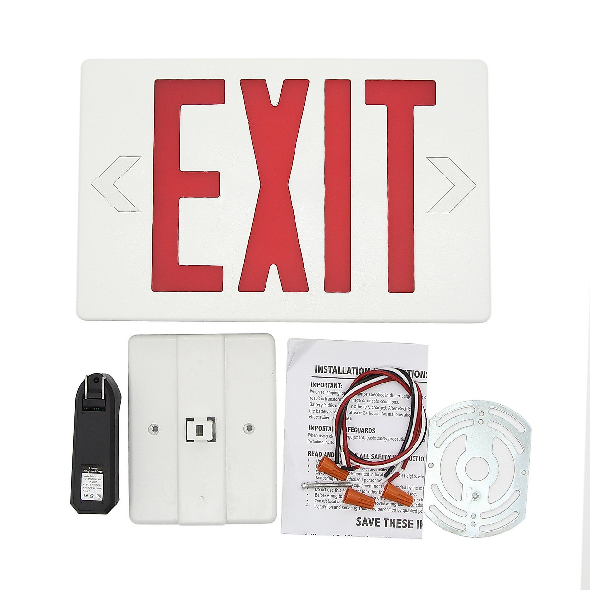 Ainfox 2 Pack LED Exit Sign Emergency Wall Light, Back -up Letter Cover (red/2pack)