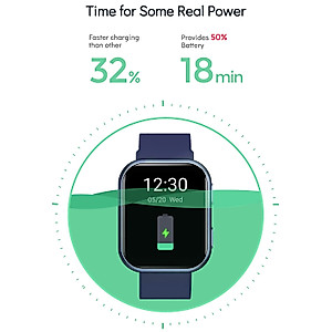 Deeprio Smart Watch for Android Phones iOS 1.75-inch HD Touchscreen 3ATM Waterproof Fitness Tracker Heart Rate Blood Oxygen Sleep Monitor Smartwatch Compatible iPhone Samsung Men Women Blue (SM006)