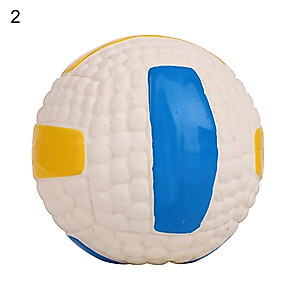heaven2017 Dental Teeth Cleaning Chew Toys Puppy Dog Chew Toy Volleyball Tennis Rugby Dog Bite Resistant Pet Sound Training Ball 1#