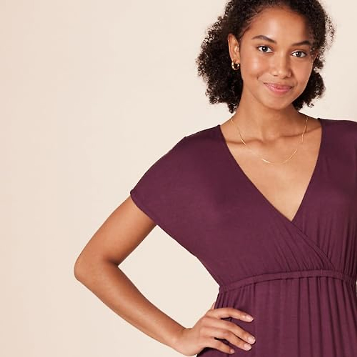 Amazon Essentials Women's Waisted Maxi Dress (Available in Plus Size), Burgundy, 3X