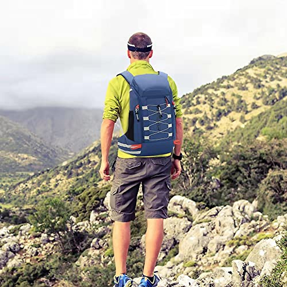 40L Hiking Backpack with Rain Cover, Waterproof Lightweight Daypack for Cycling Skiing Camping