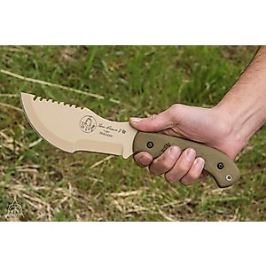 Tops Knives Tom Brown Tan Tracker Fixed Blade Knife, Micarta