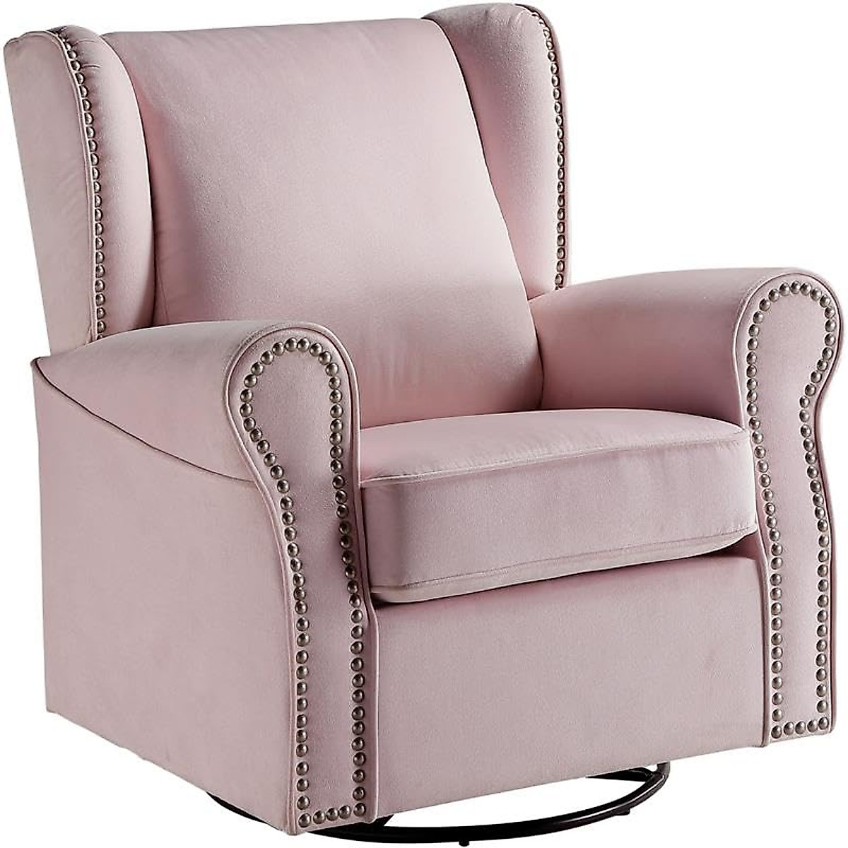 simple relax Pink Swivel Chair with Glider