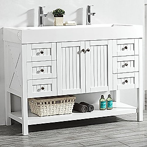 Vinnova Pavia 48” Single Vanity in White with Acrylic Under-Mount Sink Without Mirror