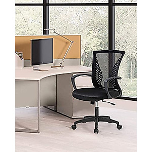 Warmm house Ergonomic Office Chair,Mid Back Mesh Swivel mputer Desk Chair,Adjustable mfortable Rolling Executive Task Work Chair with Lumbar Support Armrest for Home Office Bedroom(Black)