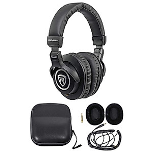 Soundcraft Notepad-5 Channel Podcast Mixer Podcasting Interface Bundle with Rockville PRO-M50 Studio Headphones, RMC-XLR Handheld Wired Mic and RTMS21 Desktop Tripod Mic Stand with Pop Filter