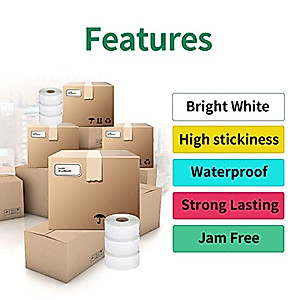 AMYSous Compatible 6 Pack DK-1203 Die-Cut File Folder Label Paper 2/3" x 3-7/16"(17mm x 87mm) with 6 Refillable Cartridge Replacement for Brother DK-1203 for QL-700 QL570 QL710W QL800 QL810W QL1060N