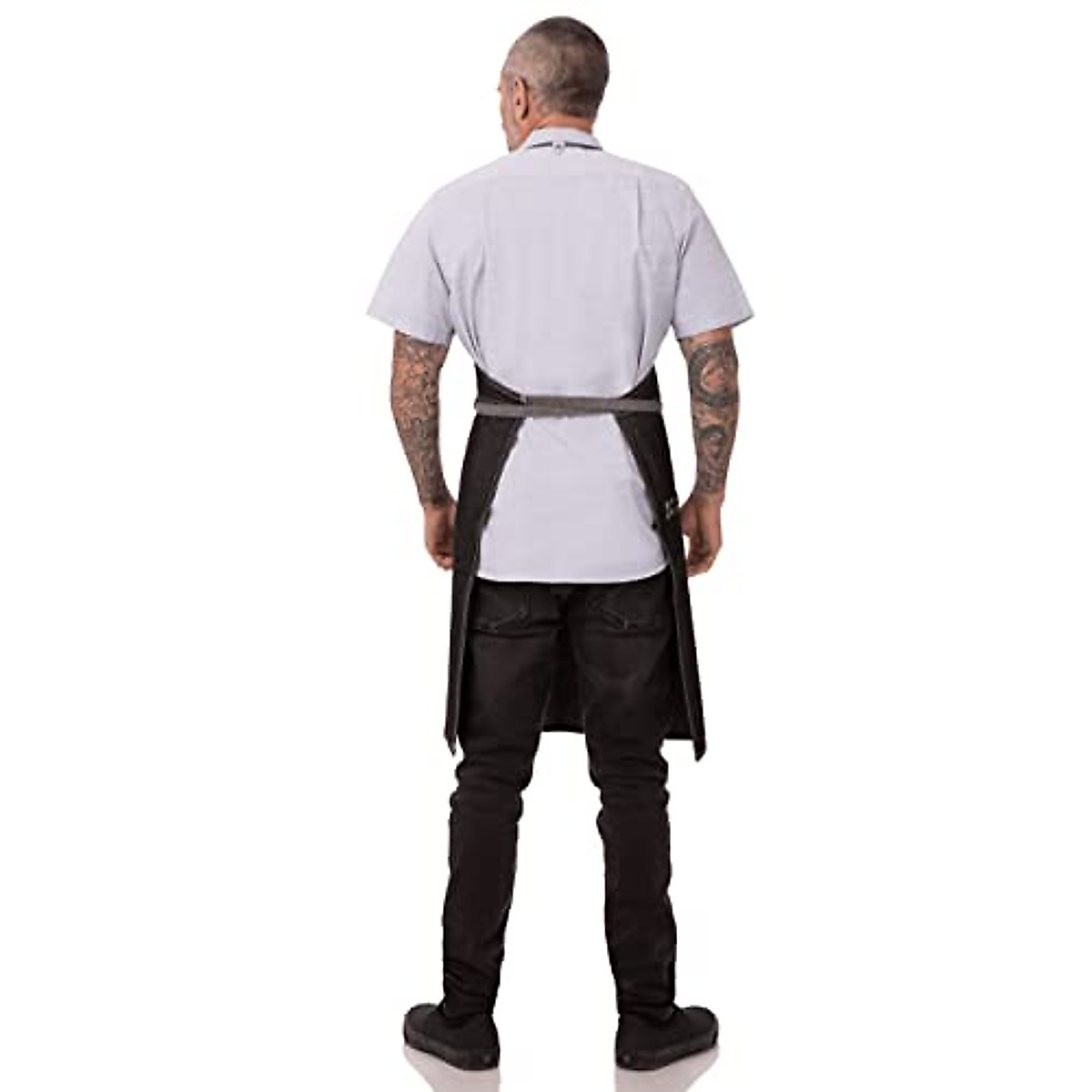 Chef Works Unisex Bronx Bib Apron, Black, One Size