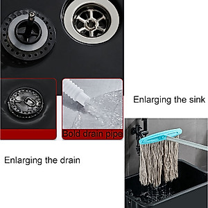 Floor Mop Sink With Roller, Free Standing Wash Station Commercial , Multipurpose Sink, For Garden Garage Schools, Hospitals, Factories, Hotels,Property Companies ( Color : Black , Size : 60*50.5cm )