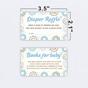 JCVUK Set of 25 Baby Shower Invitations with Envelopes, Diaper Raffle Tickets and Baby Shower Book Request Cards,Colored Donut Theme Babyshower Party For Boys or Girls(YQKTZ-B08)
