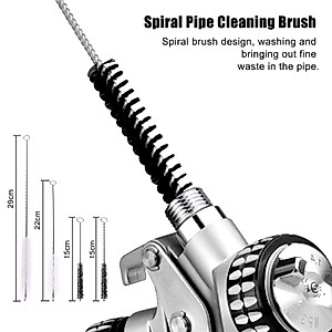 17pcs Multi-Purpose Spray Gun Cleaning Kit,Nylon Brushes Paint Gun Cleaning Kit Mini Brushes & Needles for Clean Airbrush Nozzles Spray Guns Tattoo Equipment (17)