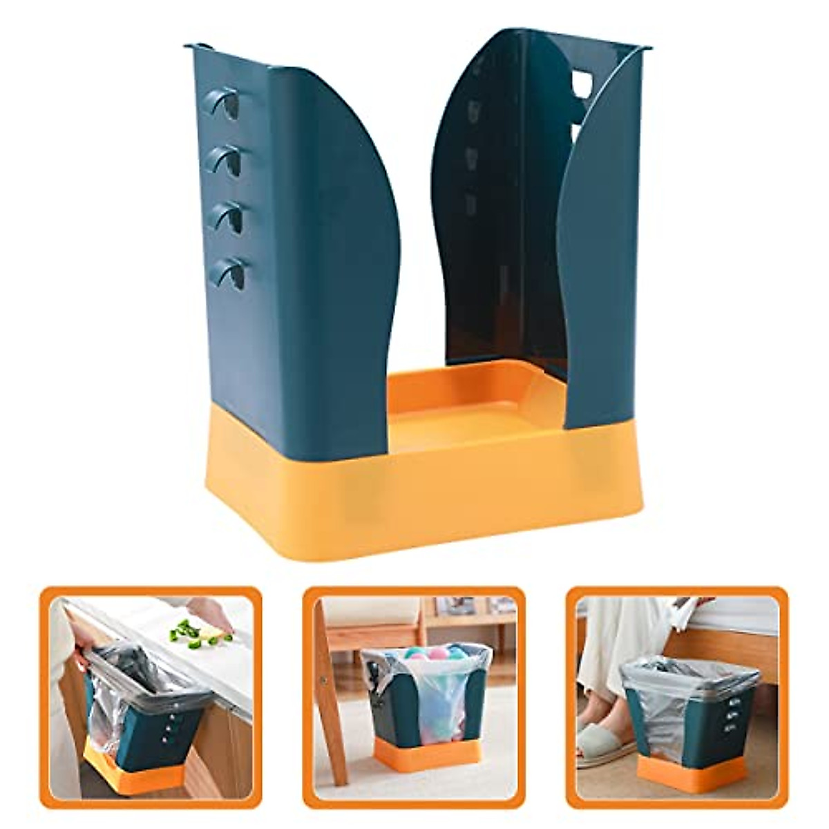 CUBTOL Bag Storage Bin, Trash Holder Hook Cupboard Bedroom with Bathroom Bag Sink Office Blue Door Rack Under Kitchen Removable Gare Yellow - Hanging Compost for Garage Bin Plastic