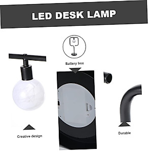 DOITOOL Sturdy Iron Base Led Desk Lamp Battery-Powered Table Lamp for Bedroom Study Decorative