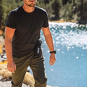 SABRE Frontiersman 9.2 fl oz. Bear Spray, Maximum Strength 2.0% Major Capsaicinoids, Powerful 35 ft. Range Bear Deterrent, Outdoor Camping & Hiking Protection, Quick Draw Holster & Multipack Options