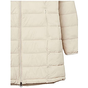 Amazon Essentials Women's Lightweight Water-Resistant Hooded Puffer Coat (Available in Plus Size), Stone, Medium