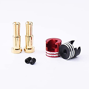 AEI Hobby 2Pcs Heatsink Bullet Plug Grips with 4mm 5mm 4-5mm Bullets (Black/Red) (4-5mm Bullets)