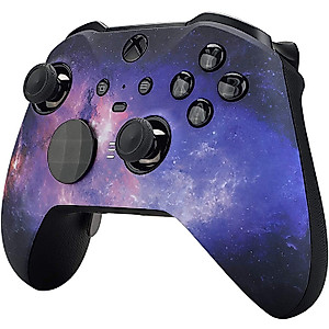 7 Watts Elite Series 2 Controller Modded - Custom Pro Rapid Fire Mod - for Xbox One Series X S Wireless & Wired PC Gaming - Blue Flames