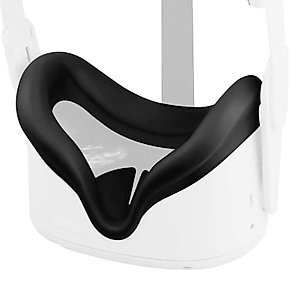 NIUVR Face Cover Silicone Mask Compatible with Oculus Quest 2 VR, Sealing Light Leakage Facial Pad Compatible with Meta Headset Accessories, Sweatproof Washable Anti-Leakage Face Cushion