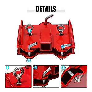 Hasopy Insert Forklift Trailer Hitch Receiver for Dual Pallet Forks Towing Adapter Attachment, 2" Trailer Hitch Receiver Heavy Duty Steel 6500lbs Capacity