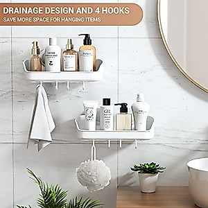 LUXEAR Shower Caddy Suction Cup NO-Drilling Removable Bathroom Shower Shelf Powerful Shower Organizer Max Hold 22lbs Caddy Basket Waterproof & Oilproof Wall Mounted Storage Rack for Bathroom&Kitchen 