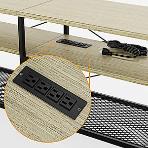 LAZEYARD TV Stand for 60 65 70 Inch TV, Long 63" Entertainment Center TV Console, TV Table with 3-Tier Open Storage Shelves, Industrial TV Cabinet with Metal Frame for Living Room