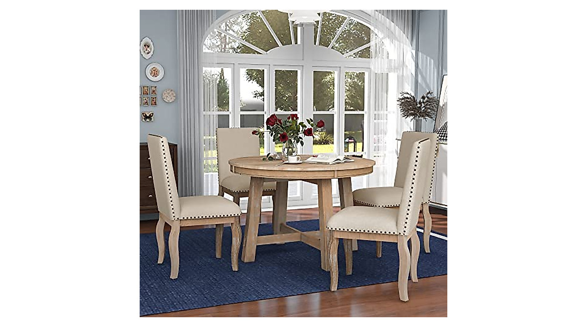 Merax 5-Piece Farmhouse Dining Table Set - Stylish & Durable