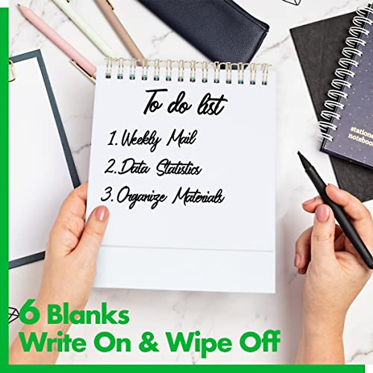 Gethelud 40 Pages Funny Desk Sign, Desktop Flip Book 34 Different Fun and Flip-Over Messages Plus 6 Pages Erasable Blank Cards for Office Gifts Desk Accessories