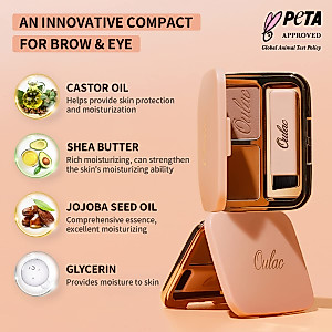 Oulac Waterproof Light Eyebrow Powder Kit with Brow Brush 2 in1 Long Lasting Instant Eyebrow Pomade & Powder Natural Makeup for Sparse Brows 3.2 g/0.11 oz (Golden Blonde）