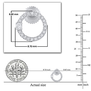 Dazzlingrock Collection 0.15 Carat (ctw) Round White Diamond Open Circle Stud Earrings for Women in 10K White Gold in Screw Back