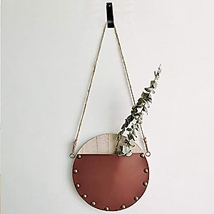 KT Leather Curtain Rod Holder 4 Pcs Leather Straps for Hanging Genuine Leather Straps Leather Hooks for Wall Towel Bathroom Kitchen Bedroom (Black)