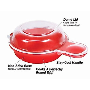 LI&HI Easy Eggwich Microwave Egg Cooker, Red and clear
