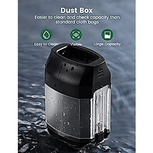 Orbital Sander, Ginour 300W Powerful Random Orbital Sanders, 6 Variable Speed 6000-13000RPM Electric Palm Sander with Transparent Dust Box, 15PCS Sandpaper, Sponge, Wool Disc, Sanders for Woodworking