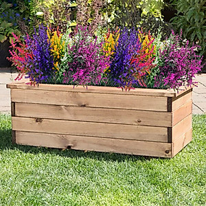 AOUCKSX Artificial Lavender Flowers 6 Bundles Outdoor UV Resistant Faux Plastic Plants Artificial Greenery Lavender for Home Garden Wedding Indoor Porch Box Table Centerpiece Decorations