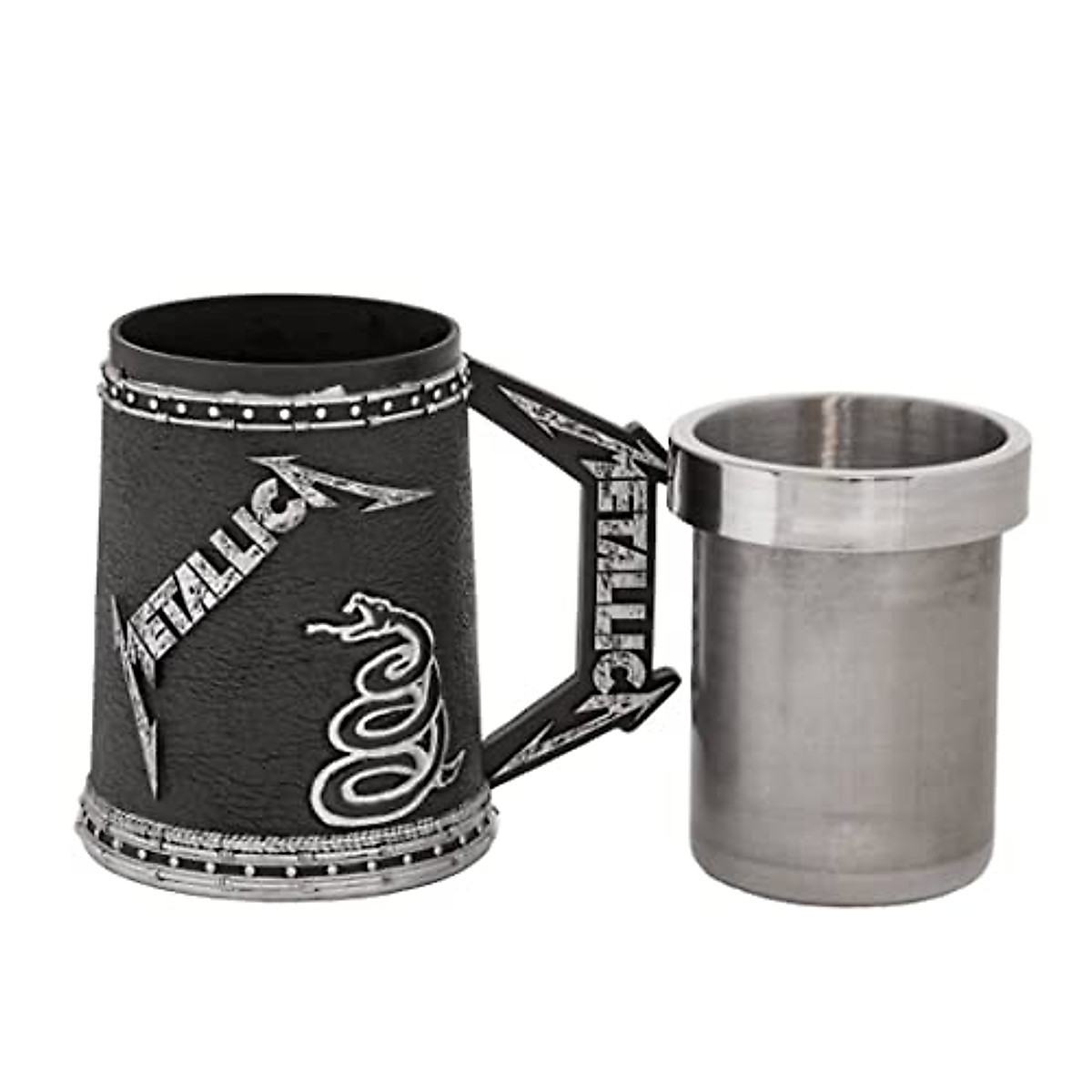 Metallica Beer Stein Tankard Stainless Steel Coffee Mug by ROiL Brand (Metallica)