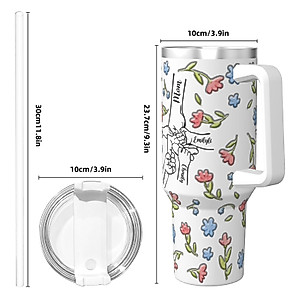 Personalized 40 Oz Stainless Steel Tumbler Best Mom Ever Cup Gift, Custom Name 3D Inflated Effect Travel Mug, Birthday Valentine's Day Coffee Mug for Mom Nana Mothers Day Gifts for Mom,05