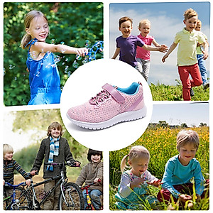 RUNSIDE Kids Shoes, Boys Girls Sneakers Lightweight Athletic Walking/Running Tennis Shoes, Size 2 Big Kid, Pink