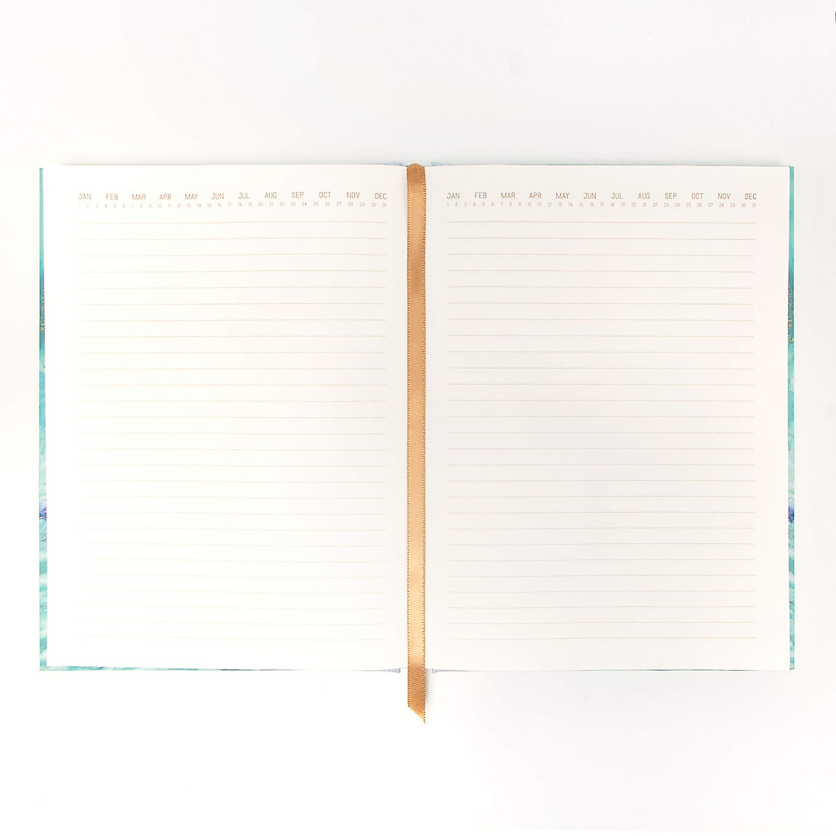 DesignWorks Ink Sueded Paper Journal Notebook with 160 Lined Pages, Ribbon Bookmark, and Storage Pocket for Work, Writing, Journaling, 5.75" x 8.125" -Teal Marbled