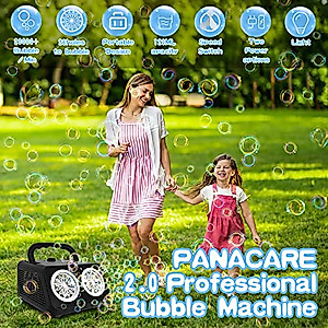 Bubble Machine,PANACARE Portable Automatic Bubble Blower.20000+ Bubbles per mins.Bubble Maker for Parties.Best Gifts for Kids and Toys for Pets.
