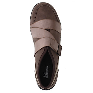 Ros Hommerson Women's Cherry Brown Fabric Slip On Casual Flat, 7 Wide (D) US