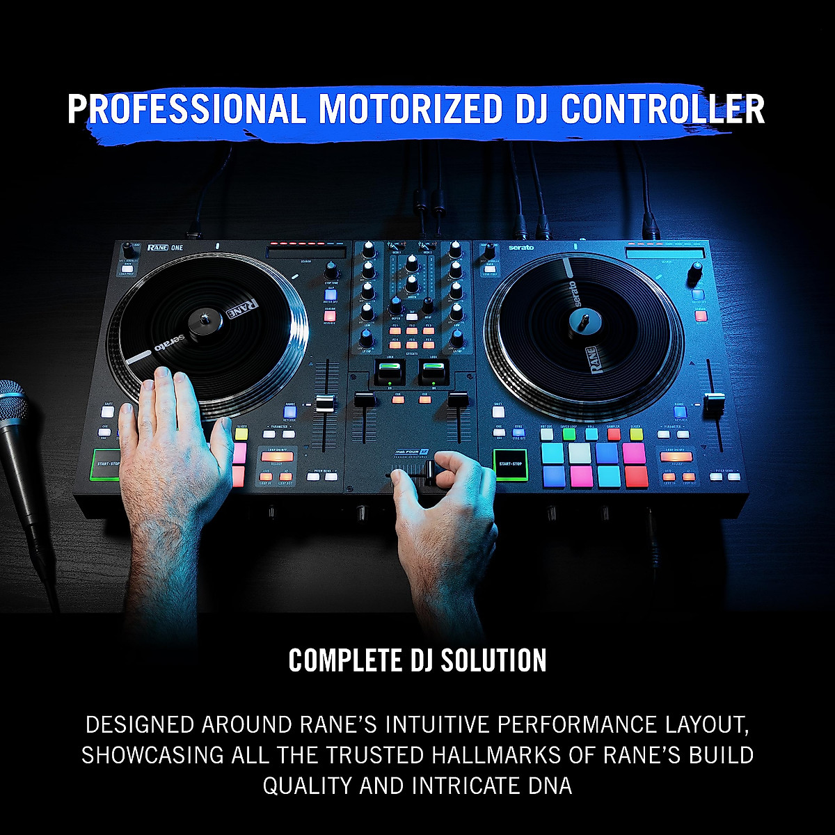 RANE ONE - Complete DJ Set and DJ Controller for Serato DJ with Integrated DJ Mixer, Motorized Platters and Serato DJ Pro Included
