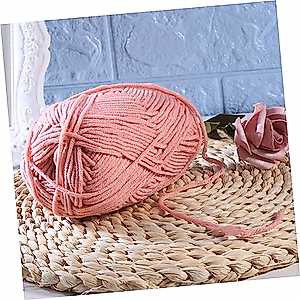 Wool Yarn 10 Rolls Milk Cotton Yarn Knitting Wool Chunky Yarn Wool Knitting Crochet Yarn Weaving Yarn Knitting Yarn DIY Yarn Pink Doll Coarse Wool DIY Soft Milk Cotton Crochet Yarn