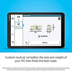 Garmin RV 890, GPS Navigator for RVs with Edge-to-Edge 8” Display, Preloaded Campgrounds, Custom Routing and More (Renewed)