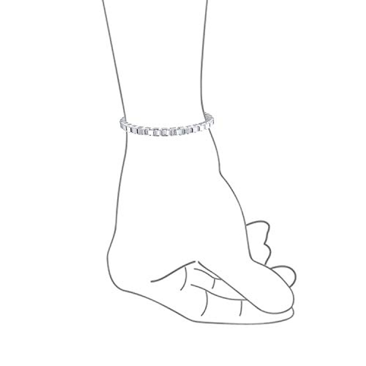 Unisex Solid Mirror Venetian Box Link Chain Bracelet For Men Teen .925 Sterling Silver Made In Italy 8 Inch