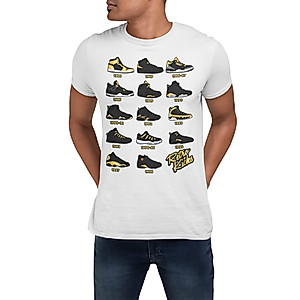 Shirt to Match Gold Black Jordan Retro 1 2 3 4 5 6 7 8 9 10 11 12 13 Sneakers, Men's Tee to Match Jordans