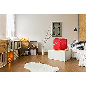 Frigidaire EFMIS175-RED Portable Mini Fridge-Retro Extra Large 9-Can Travel Compact Refrigerator, 5L, RED