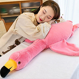 Flamingo Stuffed Animal Plush Pillow Cute Giant Flamingo Plush Toy Plush Soft Hugging Pillow Flamingo Stuffed Animal Duck Plush Pillow Gift for Kids Birthday (43.3in Pink)