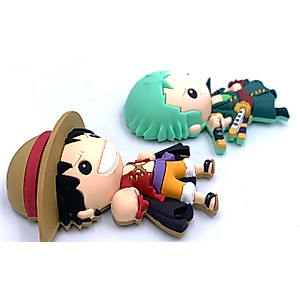 Monogram One Piece Monkey D. Luffy with Cape & Zoro 2 Piece 3D Foam Figure Magnet Set - Magnet for Refrigerators and Lockers